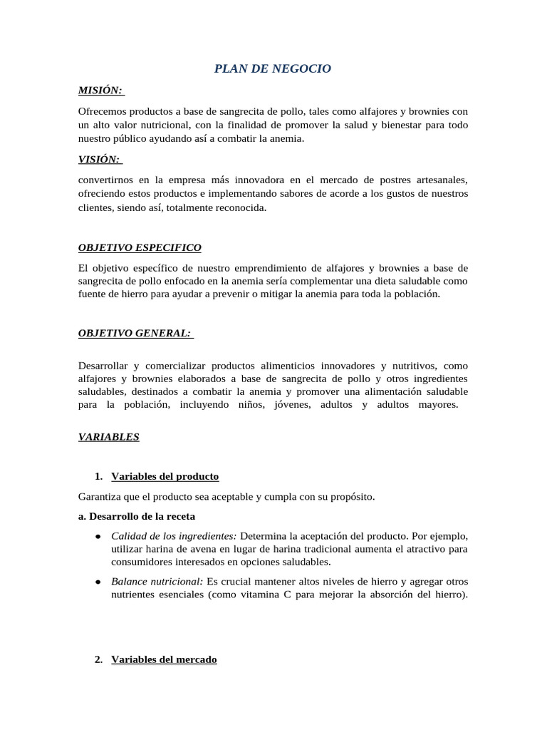 Creatividad Plan de Negocio-1 | PDF | Nutrición | Dieta y nutrición