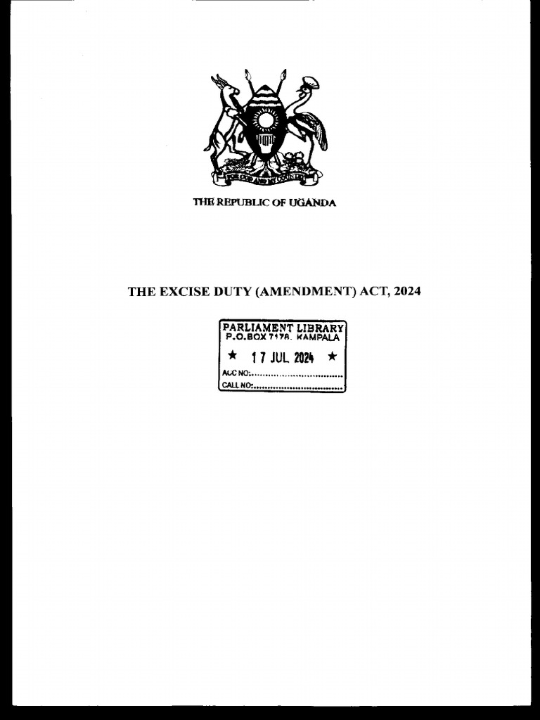 Excise Duty (Amendment) Act, 2024 | PDF | Drink | Juice