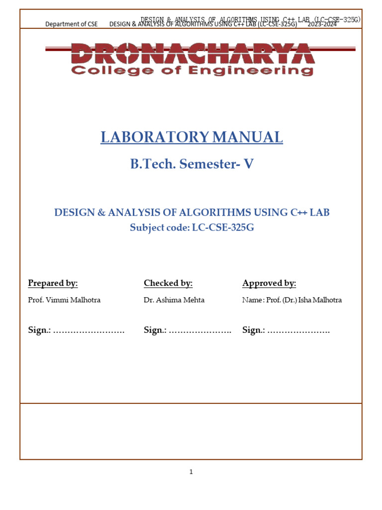 Design Analysis of Algorithms 14102024 | PDF | Time Complexity | Computer Science