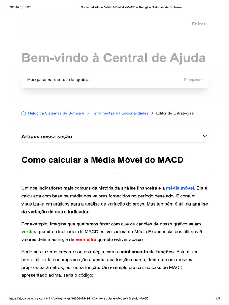 Como Calcular A Média Móvel Do MACD PROFIT | PDF