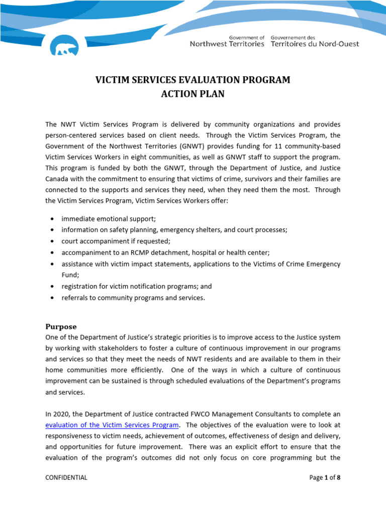 Victim Services Recommendation Action Plan | PDF | Evaluation | Privacy