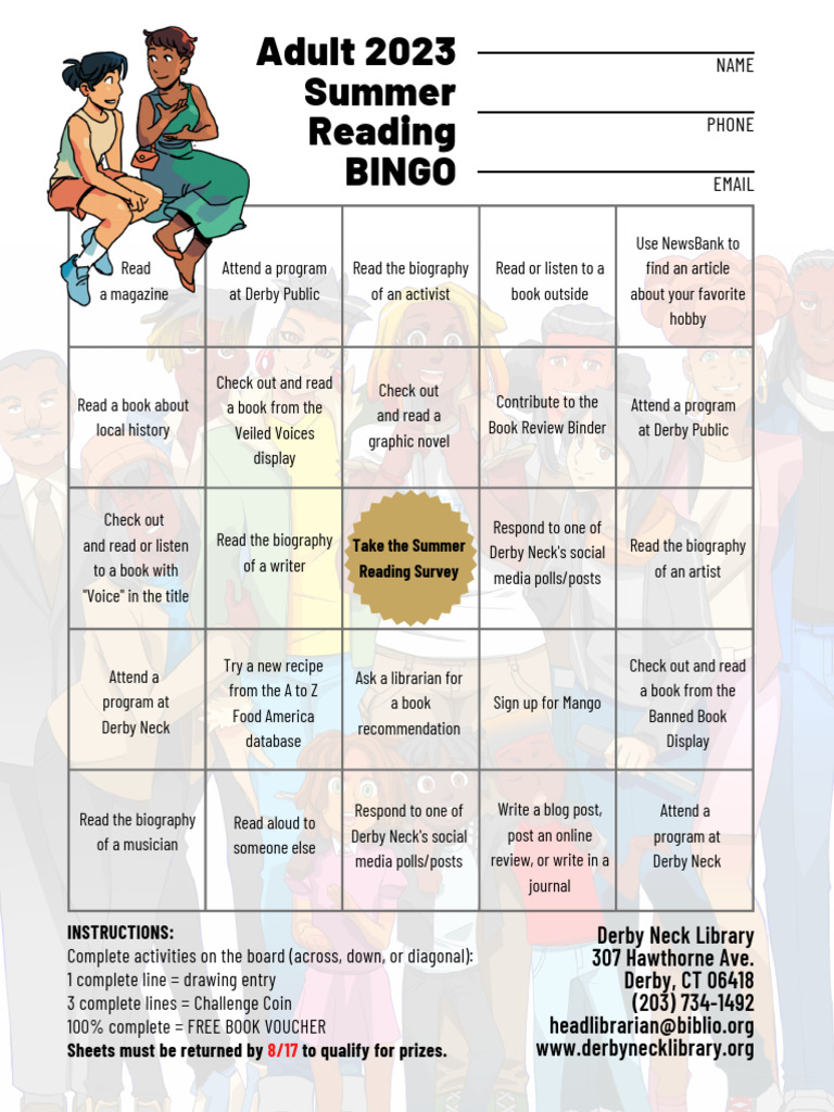 Adult Summer Reading 2023 BINGO (2) | PDF