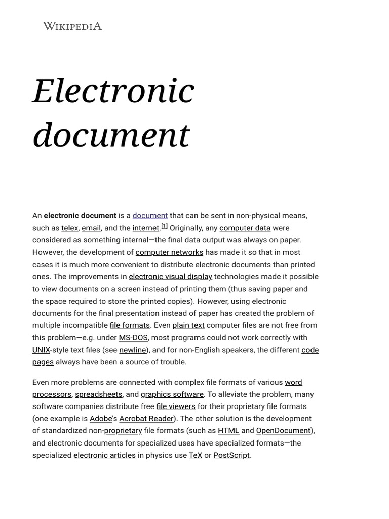 Understanding Electronic Documents | PDF | Written Communication ...