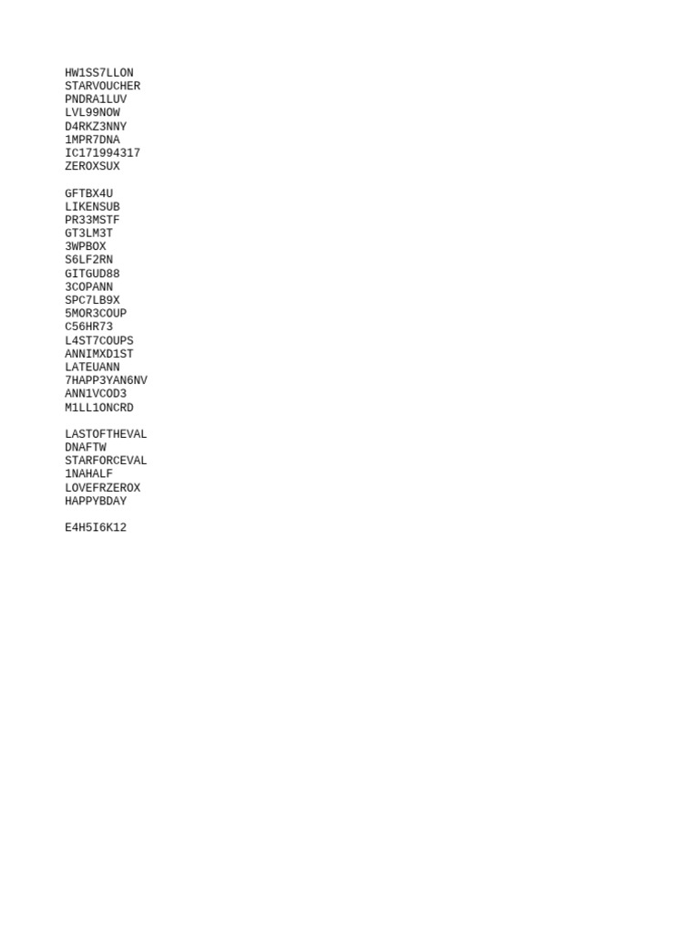 List of Gaming Promo Codes | PDF