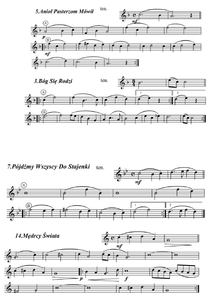 Kolędy Tenor 1 B | PDF