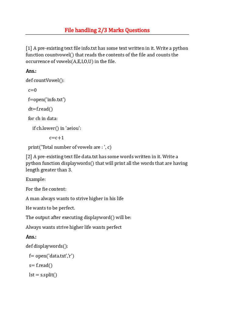 Python File Handling Functions Guide | PDF