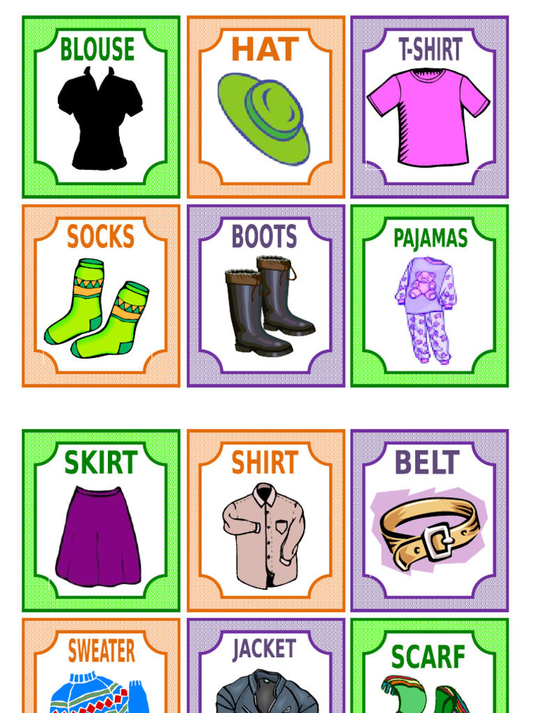 Clothes Pictionary Pics Lesson | PDF