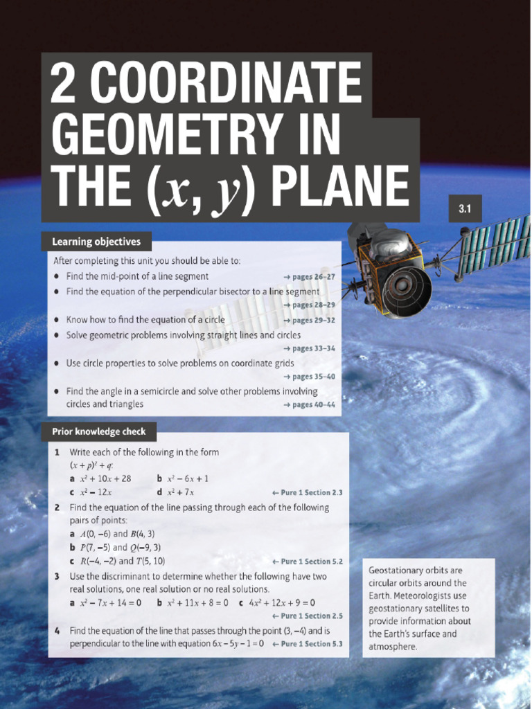 Coordinate Geometry in The (X, Y) Plane | PDF