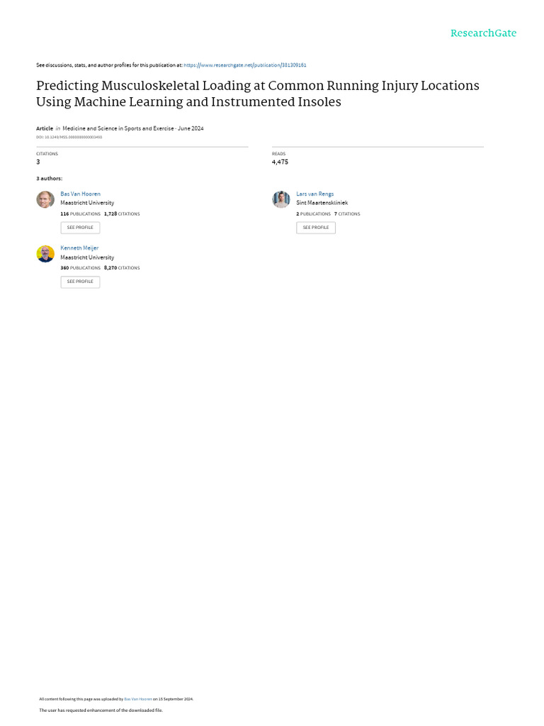 Van Hooren 2024 Predicting Musculoskeletal Loadingat Common Running Injury Locations Using ...