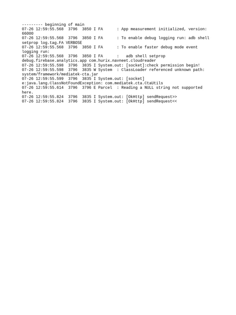 Firebase Analytics Debugging Log | PDF