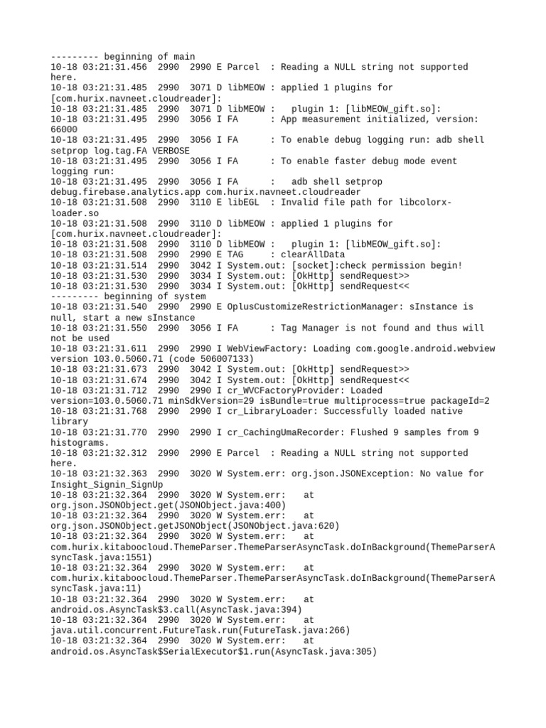 logcat_1666043491428 | PDF | Computing | Software