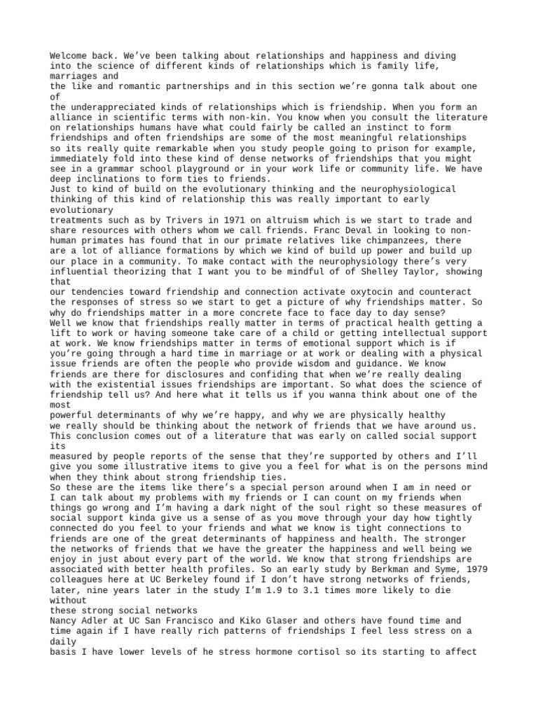 The Importance of Friendship for Health | PDF | Stress (Biology ...