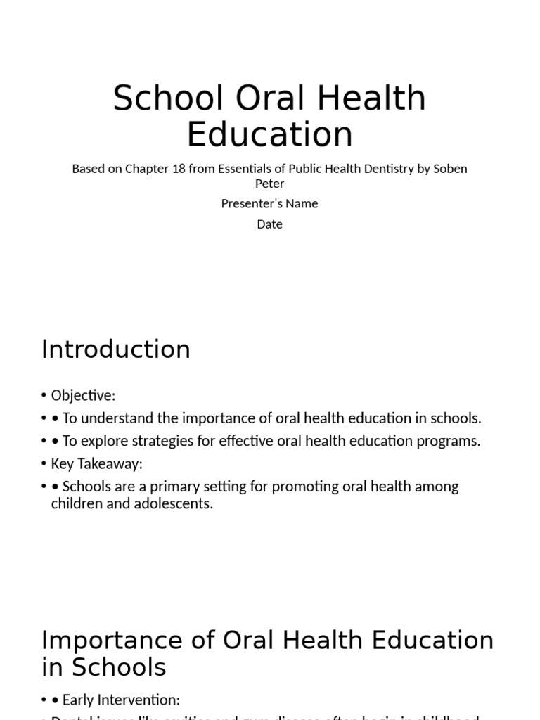 Albin School Oral Health Education | PDF | Oral Hygiene | Dentistry