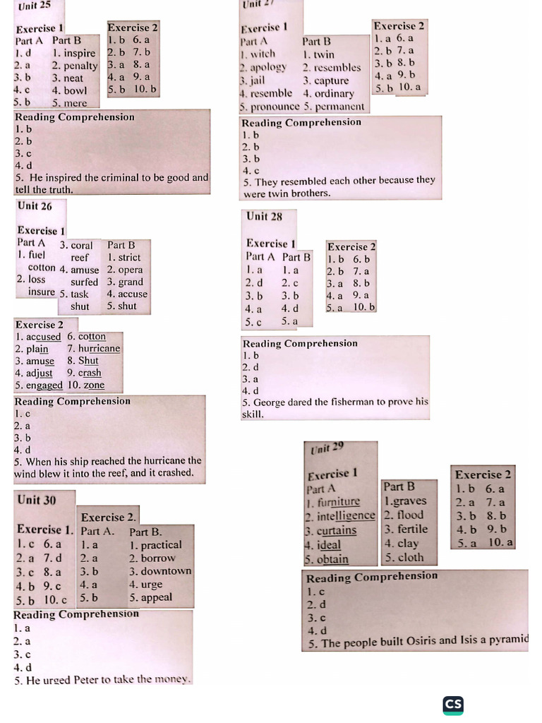 Lexes Answer Keys | PDF