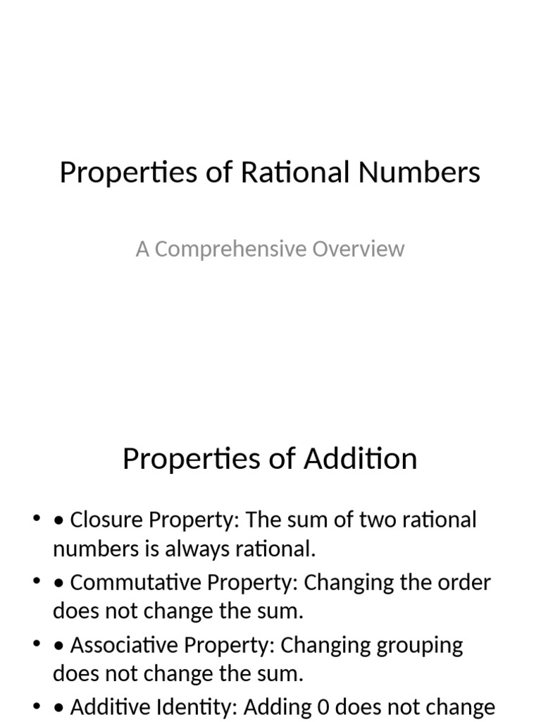 Division Properties of Rational Numbers | PDF