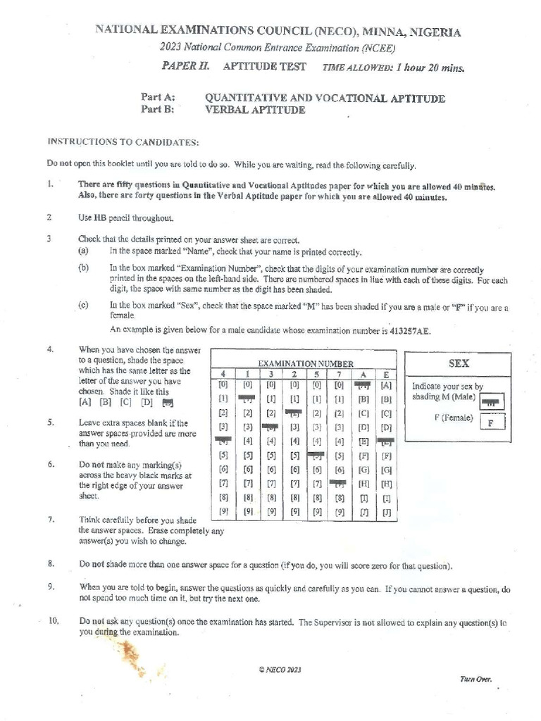 2023 NCEE Paper 2 Sample Question | PDF