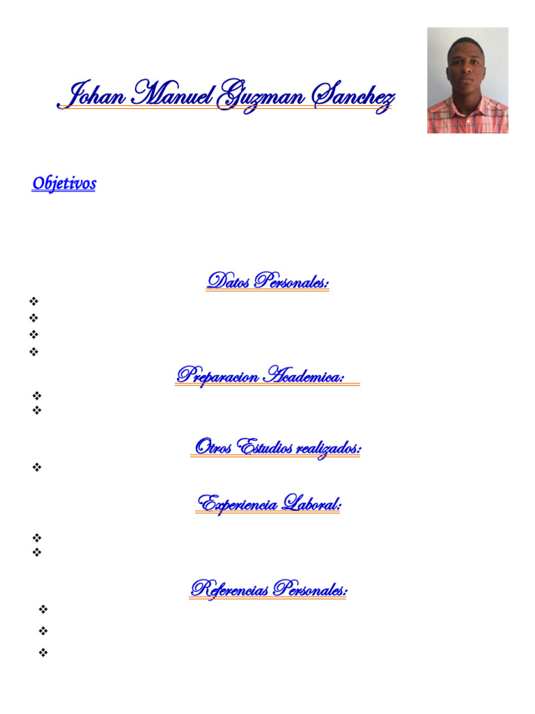 Perfil Profesional de Johan Guzmán | PDF