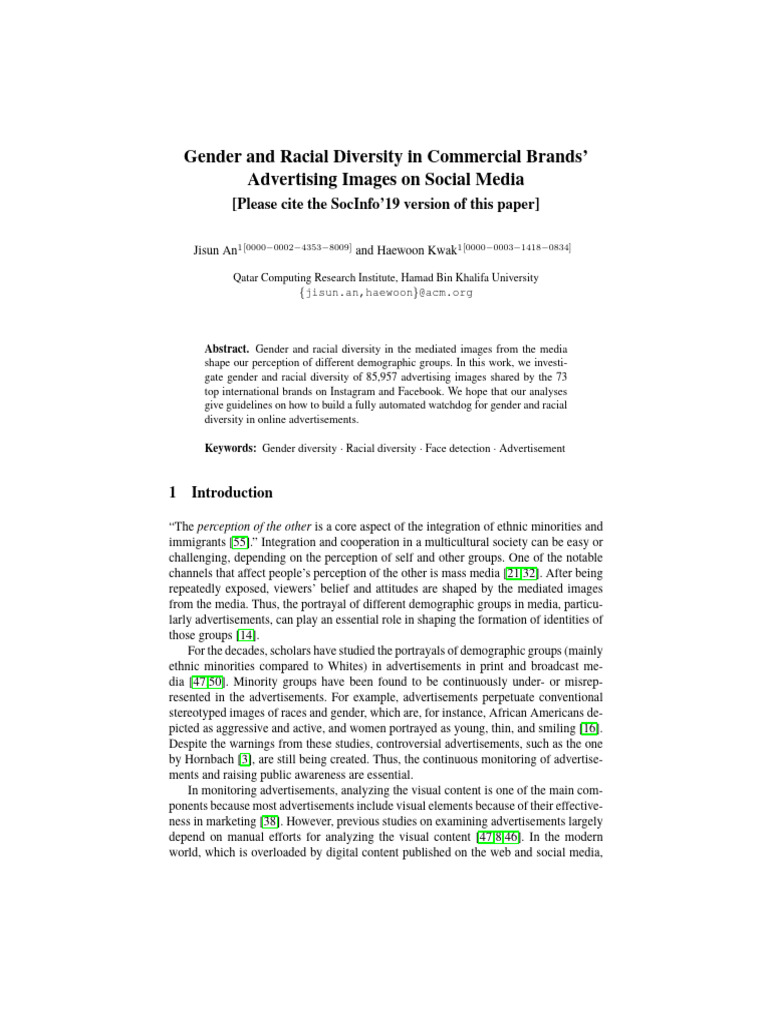 Gender and Racial Diversity in Commercial Brands' | PDF | Stereotypes ...