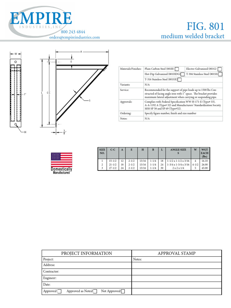 Empire Fig.801 Submittal | PDF | Pipe (Fluid Conveyance) | Building Engineering