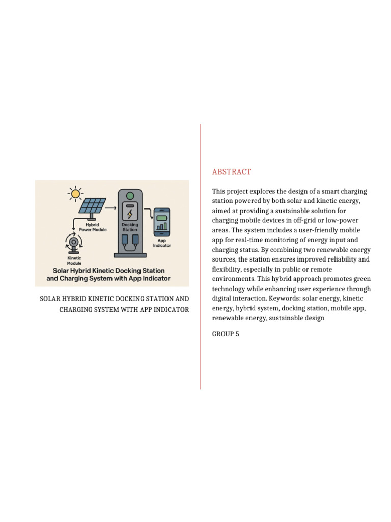 Solar Hybrid Kinetic Docking Chapter One | PDF | Mobile App | Renewable ...