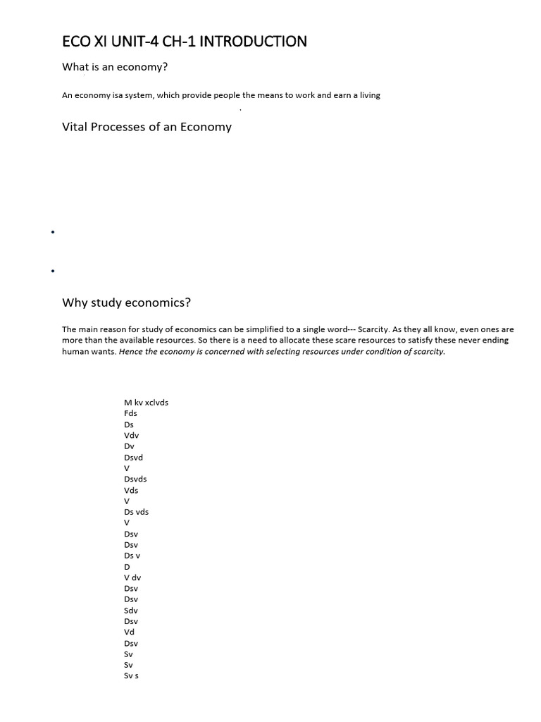 Eco Xi Unit-4 CH-1 Introduction | PDF | Economies | Economics