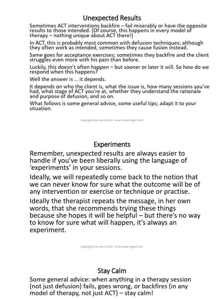 When ACT Interventions Backfire - 2017 | PDF | Thought | Psychotherapy