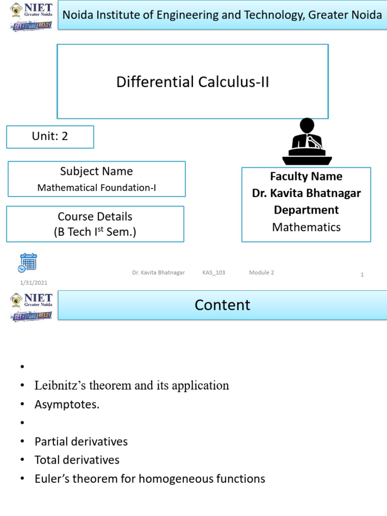 AIML Mathematics Module-2 | PDF | Asymptote | Derivative
