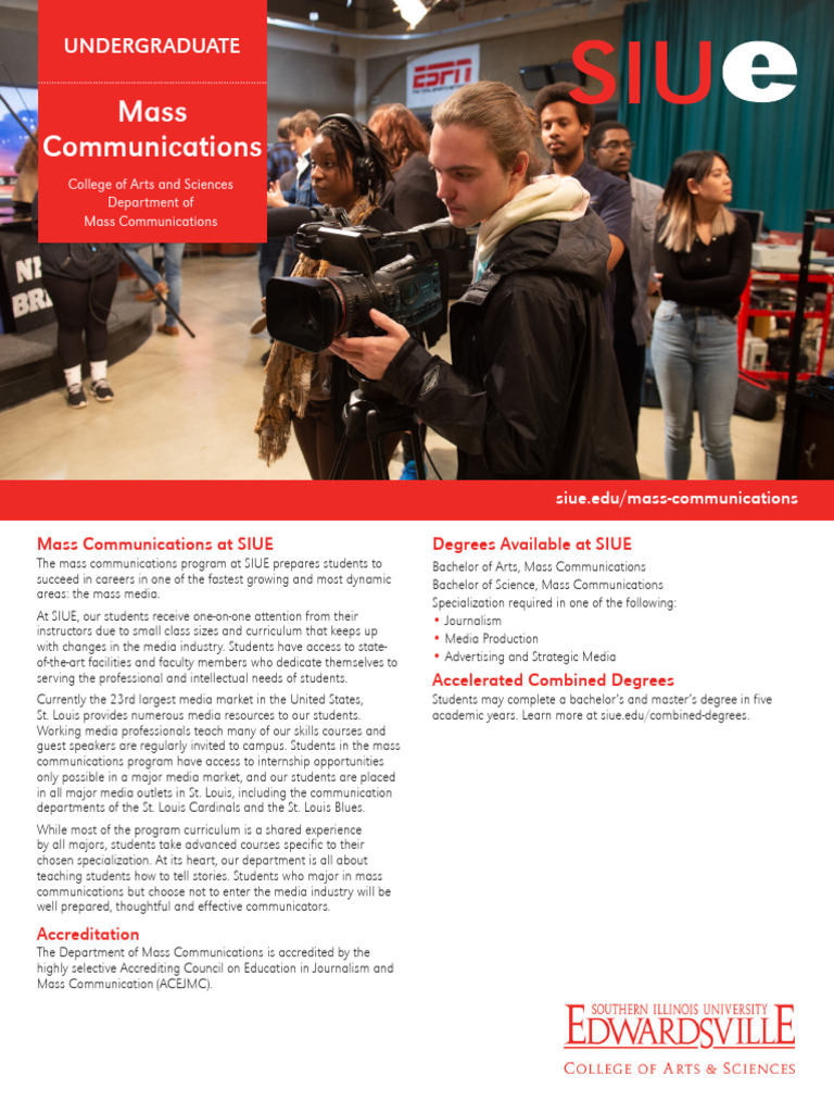 SIUE Mass Communications Program Overview | PDF | Educational Stages