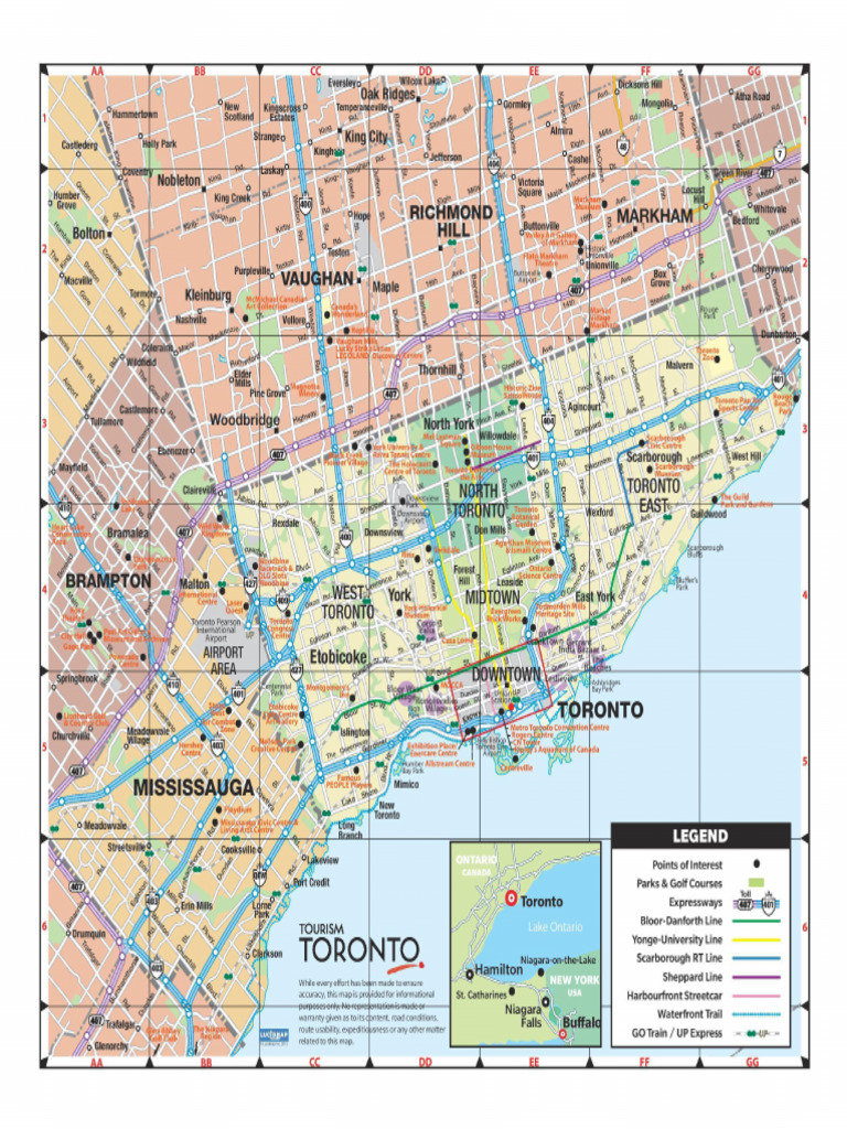 Tourist Toronto Map PDF - PDF | PDF
