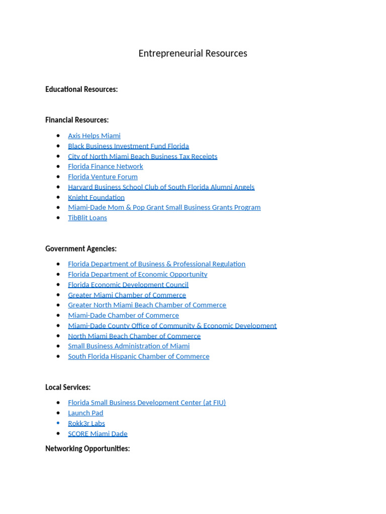 Entrepreneurial Resources | PDF