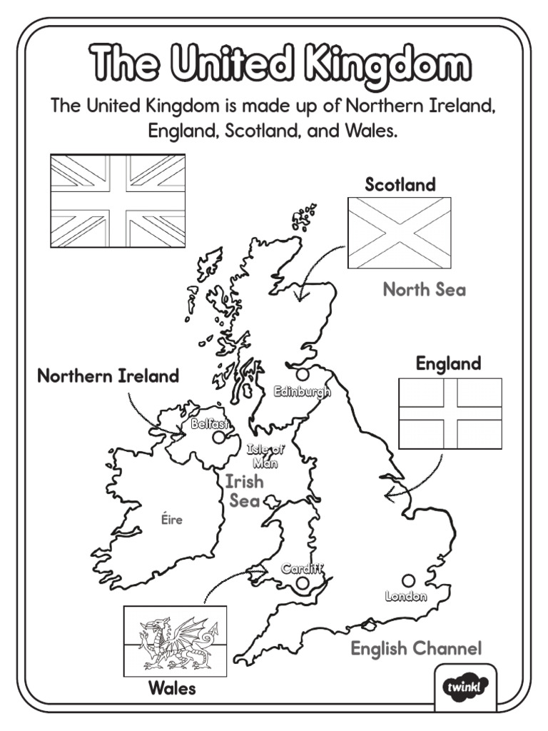 BW United Kingdom Map Poster | PDF