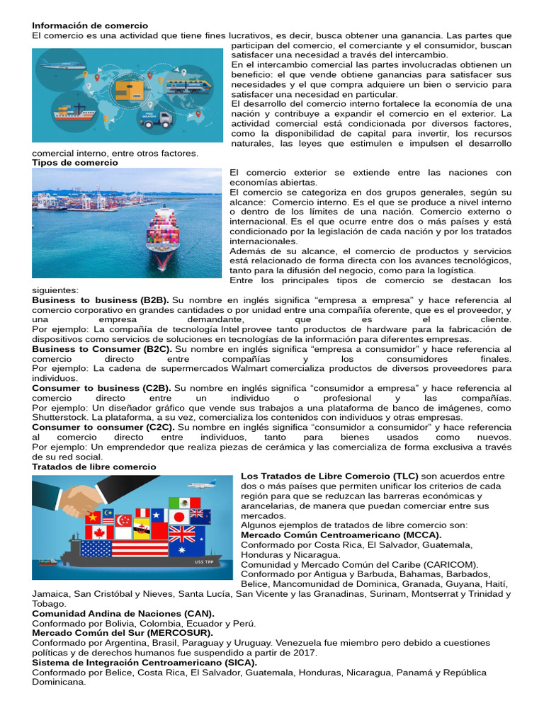 Información sobre comercio y tipos | PDF | Business | Comercio
