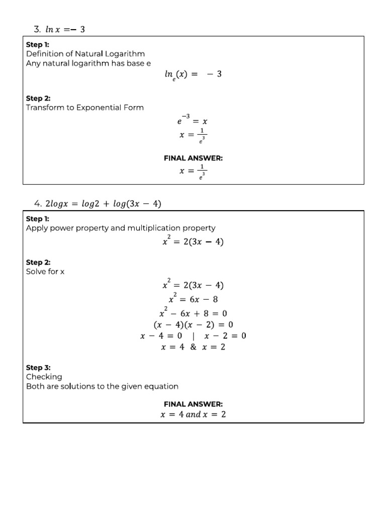 Logarithmic Functions 2 | PDF