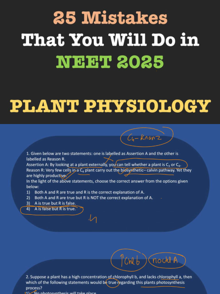 Plant Physiology NEW QUESTION 25 Class Notes - Compressed | PDF