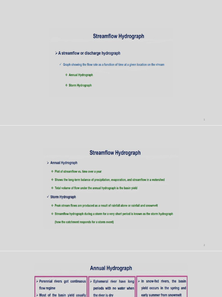 Week 2 - Lecture 3 Representation of Streamflow | PDF