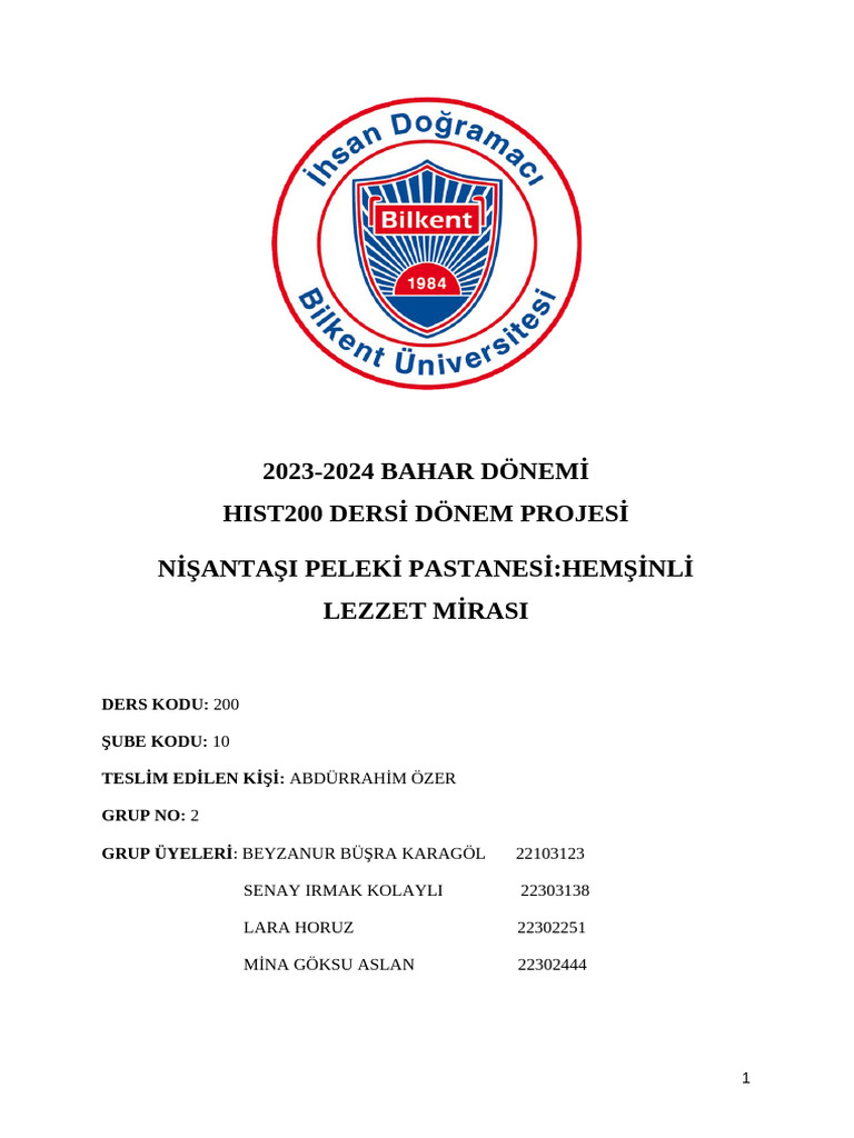 2023-2024 BAHAR DÖNEMİ HIST | PDF