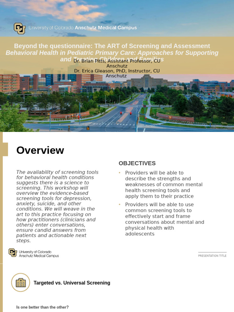 Pediatric Behavioral Health Screening Tools | PDF | Mental Health ...