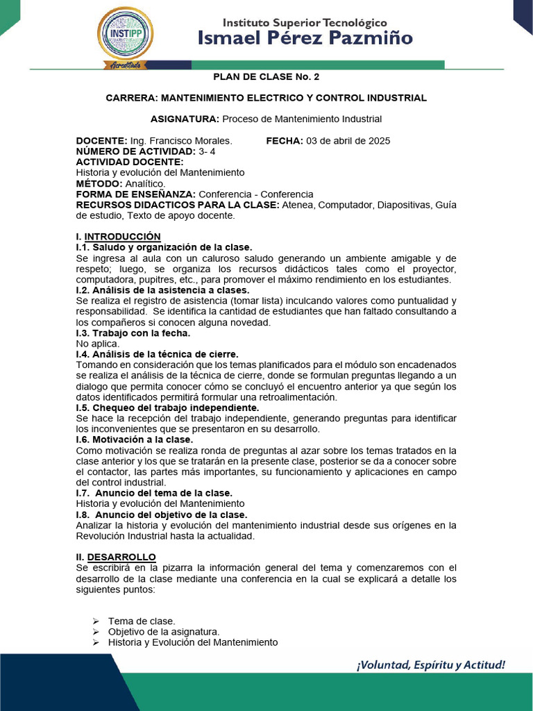 Plan de Clase 2 | PDF | Aprendizaje