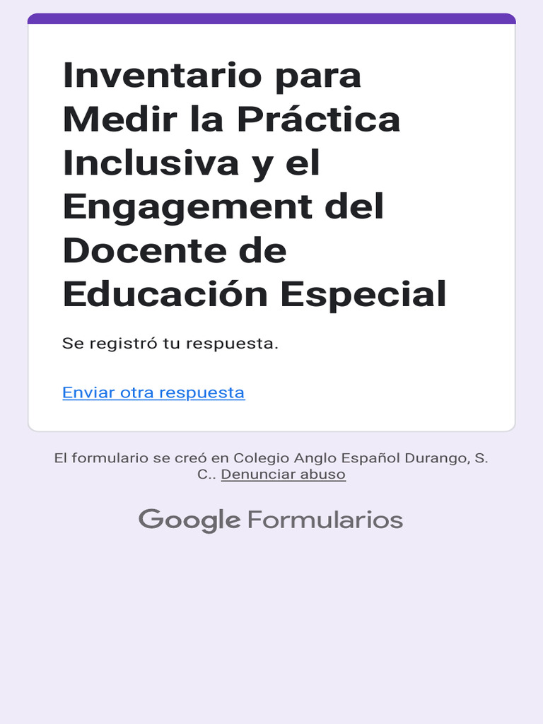 Inventario para Medir La Práctica Inclusiva y El Engagement Del Docente ...