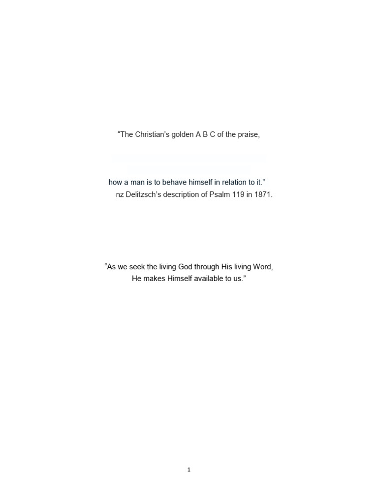 Psalm 119 Study Chapter 8 | PDF | Glory (Religion) | Tetragrammaton