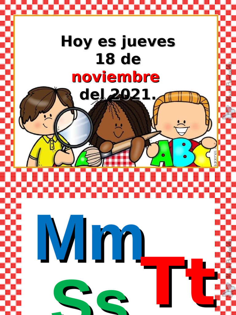 Presentación Letras TT MM Ss Dia 4 Kinder Bingo | PDF