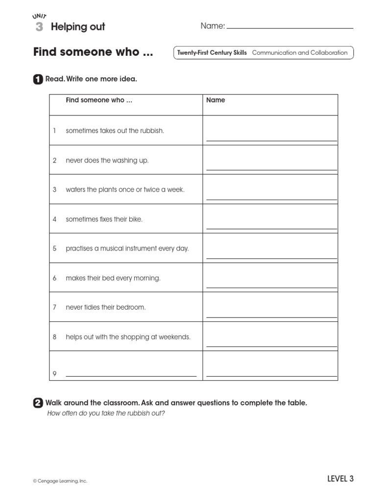Look Bre l3 Worksheet 3.3 | PDF