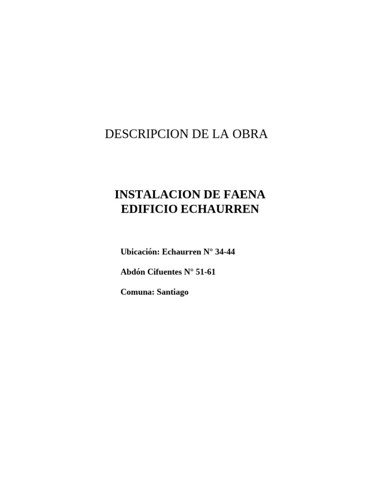 Instalación de Faena en Echaurren | PDF