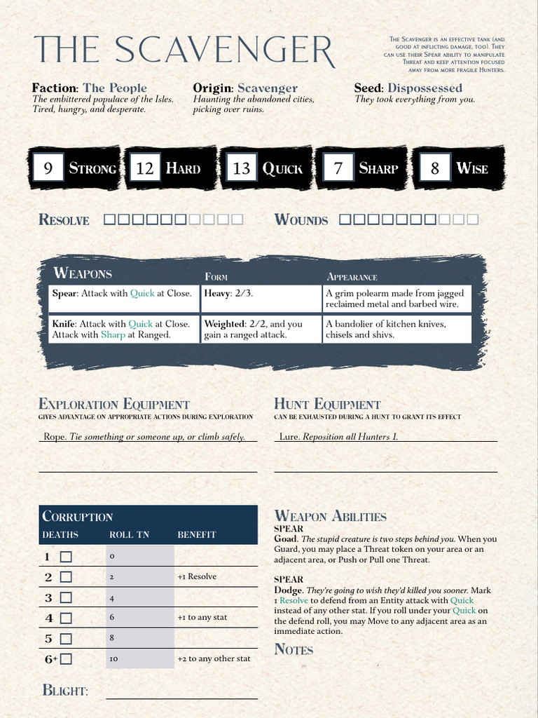THE SCAVENGER Hollows Pregen | PDF | Spear | Melee Weapons