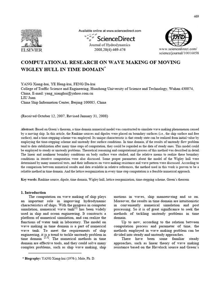 Wave Making Simulation for Wigley Hull | PDF | Fluid Dynamics ...