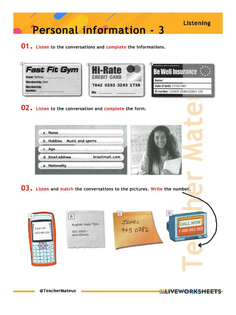personal information listening 2 | PDF
