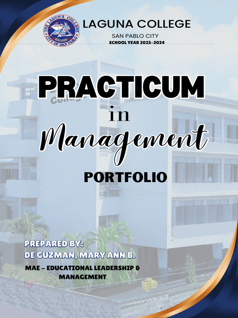 PRACTICUM IN MANAGEMENT | PDF | Teachers | Learning