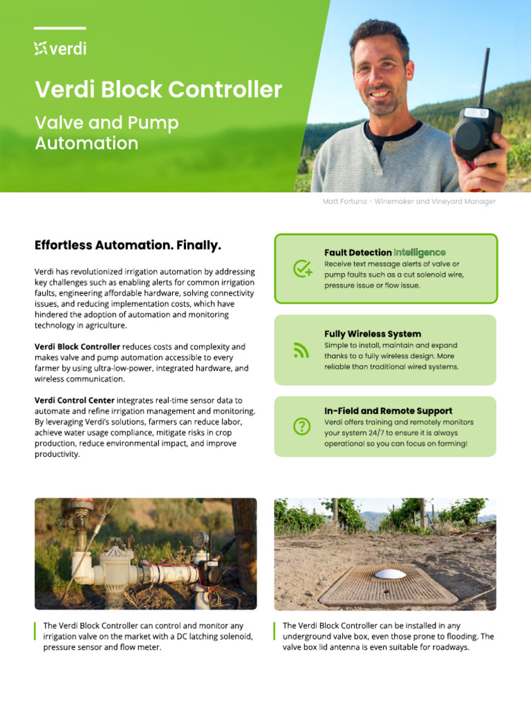 Verdi 1-Pager Block Controller | PDF | Automation | Irrigation