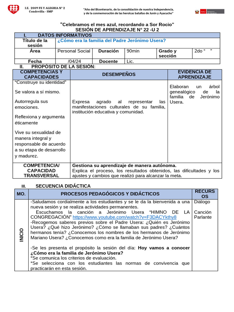 Familia del Padre Jerónimo Usera | PDF | Sicología | Ciencia cognitiva