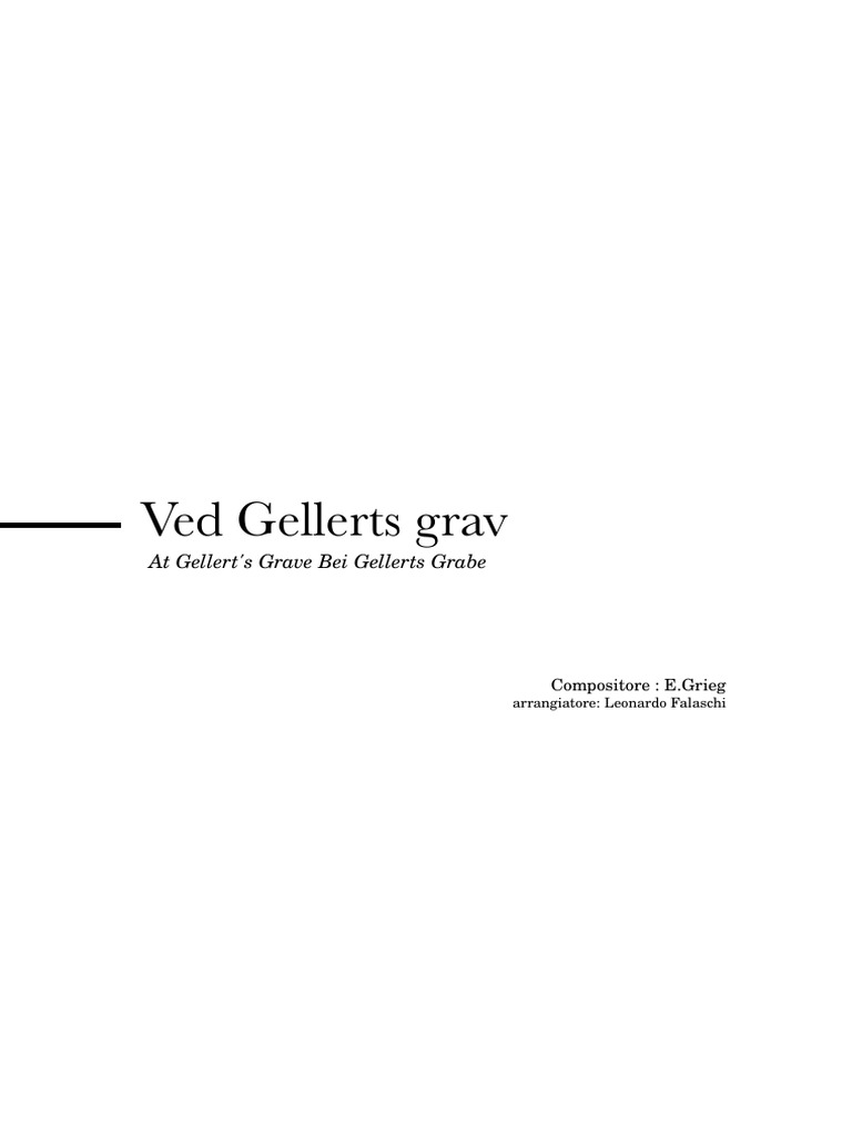 Grieg - Ved Gellerts Grav (Arr. Leonardo Falaschi) | PDF | Musical Instruments | Music Technology